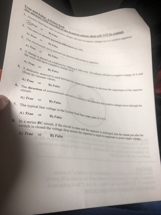 Solved day. WE NOT 1. Weten Truo wy NOTE 3. A) True w False | Chegg.com