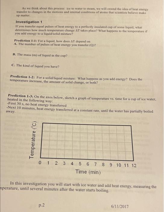 HEAT AND THERMODYNAMICS LAB 2: RELATIONSHIP BETWEEN | Chegg.com