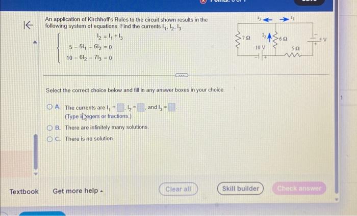 Solved An application of Kirchhoff's Rules to the circuit | Chegg.com