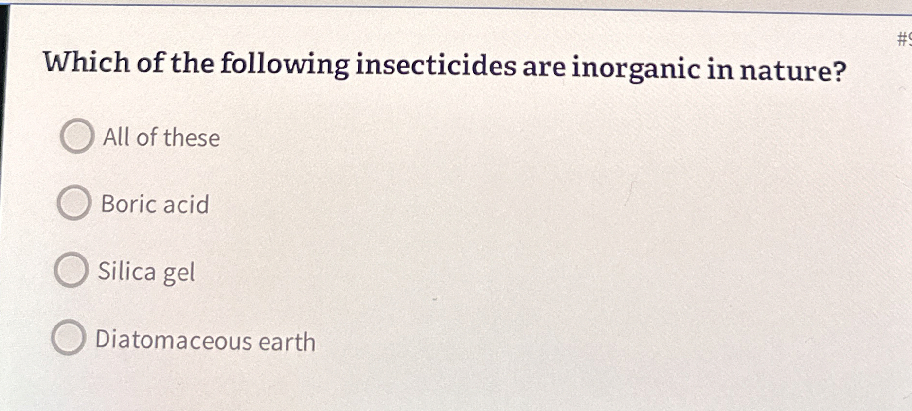 Solved Which of the following insecticides are inorganic in | Chegg.com