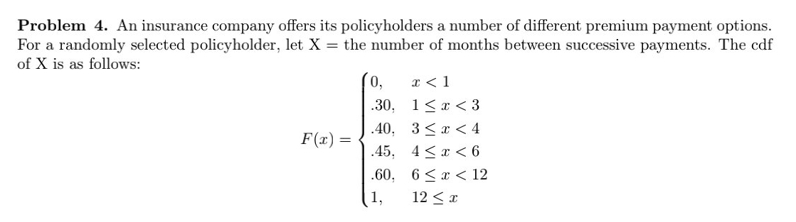 Solved A) ﻿Graph the cdf of F(x)B) ﻿What is the pmf of x? | Chegg.com