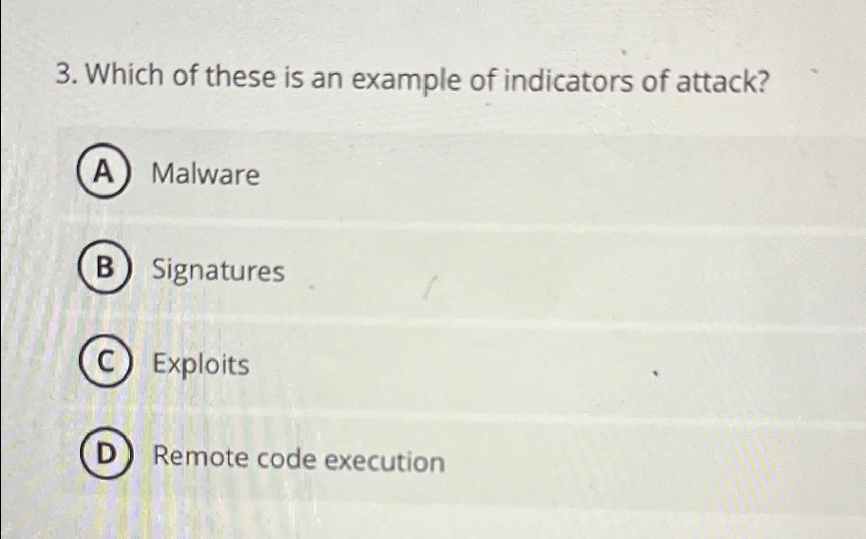 Solved Which of these is an example of indicators of | Chegg.com