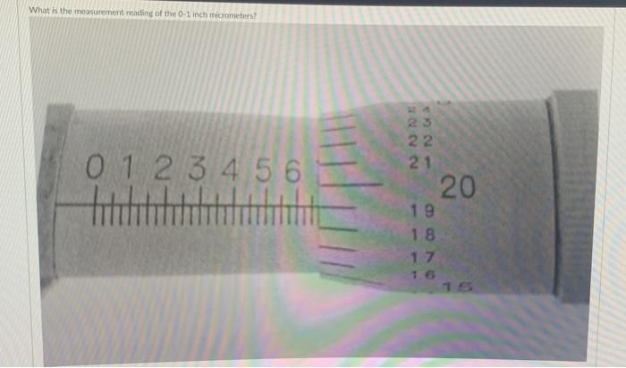 Solved What is the measurement reading of the 0 - 1 inch | Chegg.com
