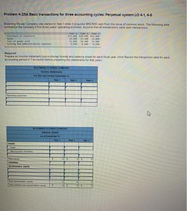 Solved Problem 4.25A Basic transactions for three accounting | Chegg.com