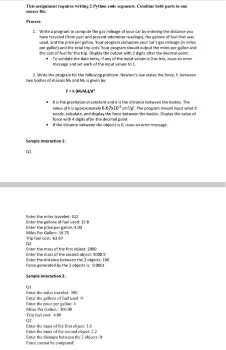 Solved This assignment requires writing 2 Python code | Chegg.com