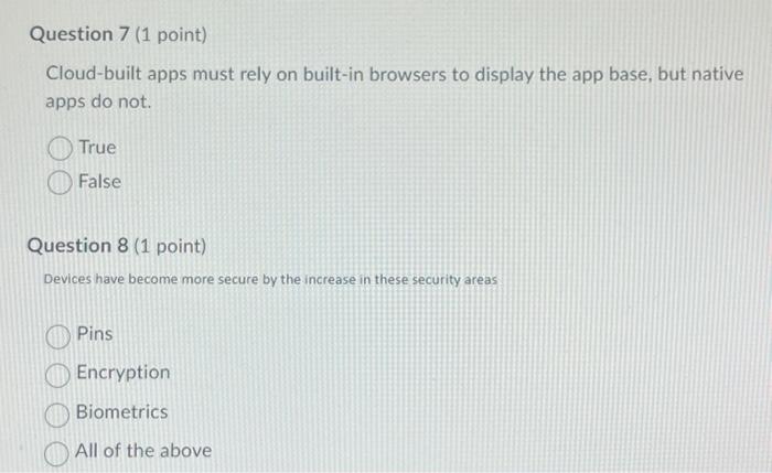 Solved Cloud-built apps must rely on built-in browsers to | Chegg.com