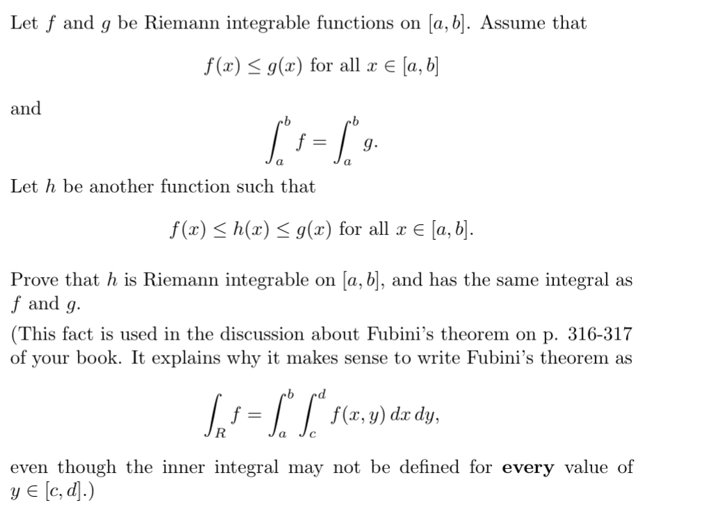 Let f ﻿and g ﻿be Riemann integrable functions on a,b. | Chegg.com