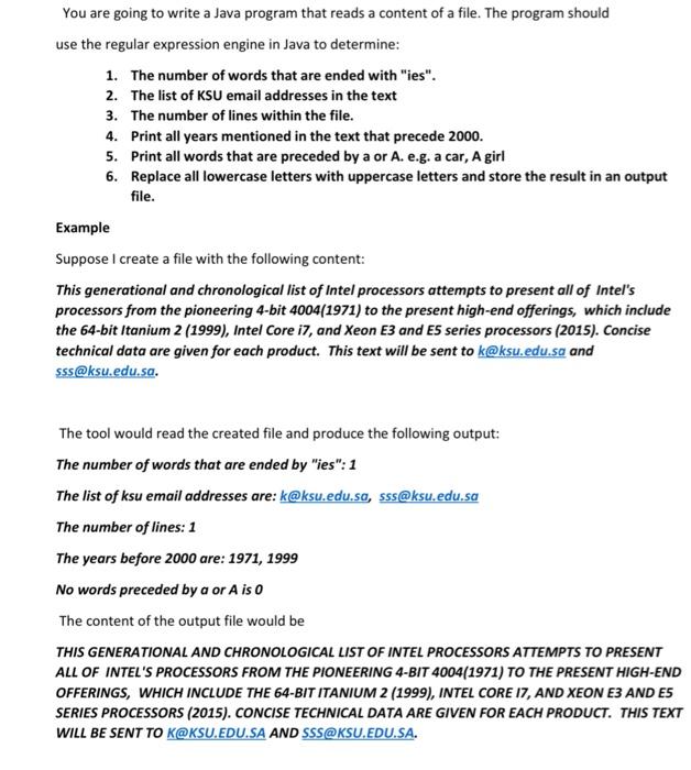 Solved You Are Going To Write A Java Program That Reads A