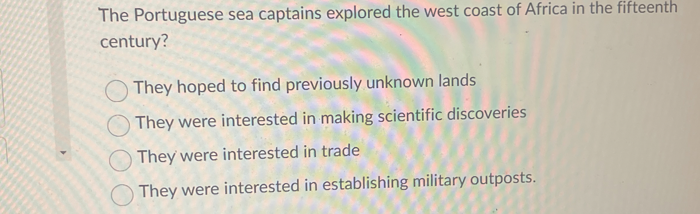 Solved The Portuguese sea captains explored the west coast | Chegg.com