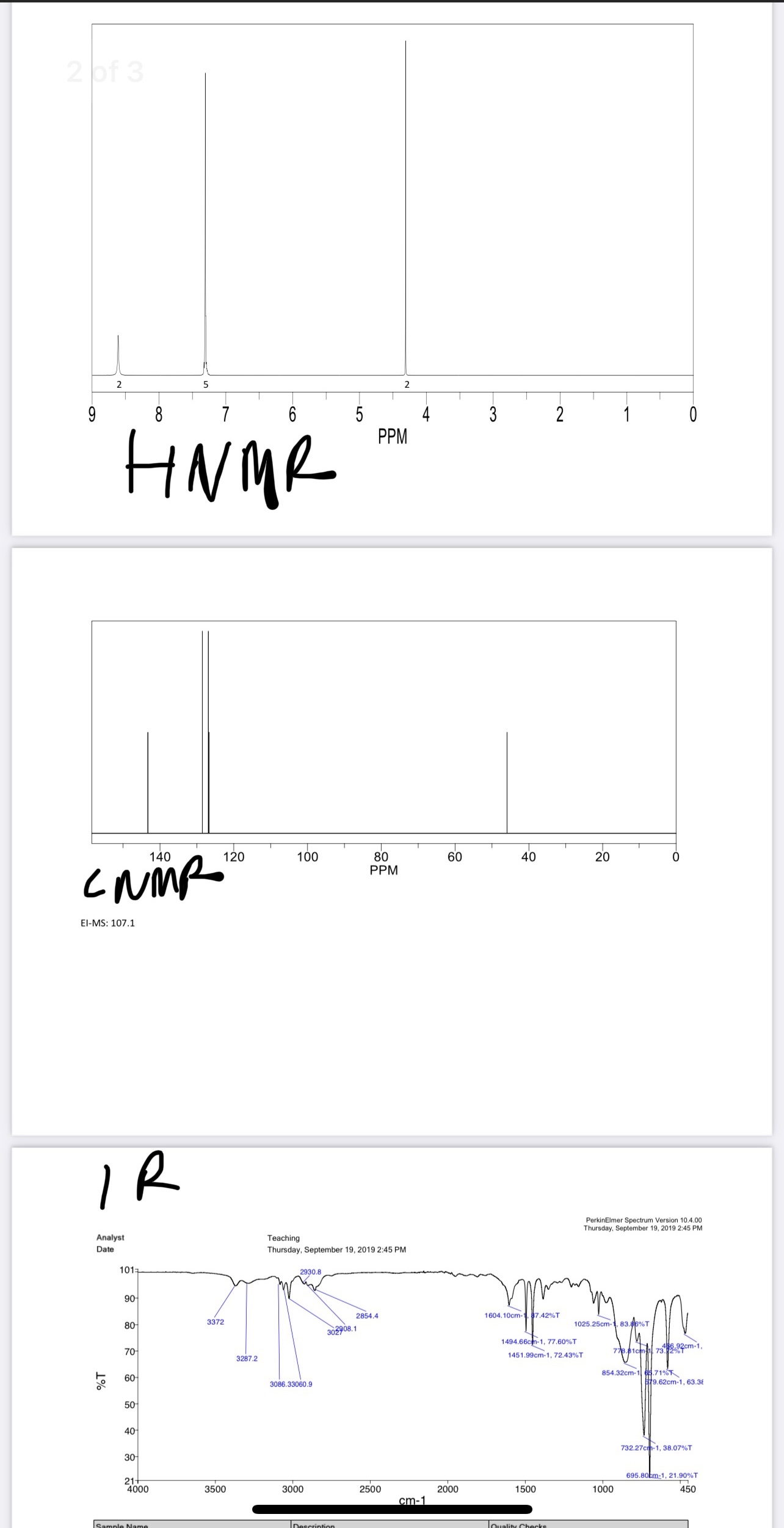 Based on the graphs below. Utilizing HNMR, ﻿CNMR and | Chegg.com