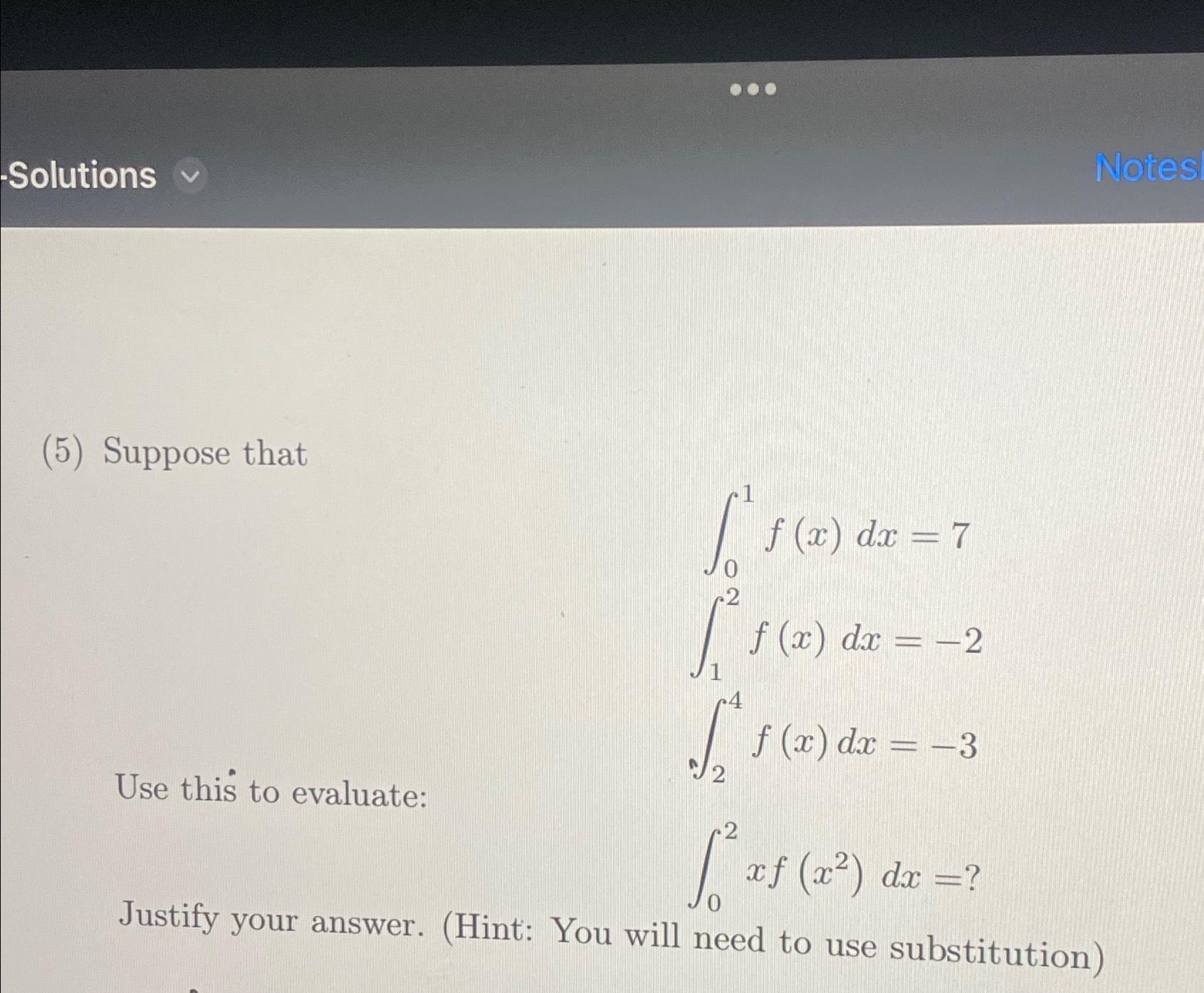 Solved Solutions(5) ﻿Suppose | Chegg.com