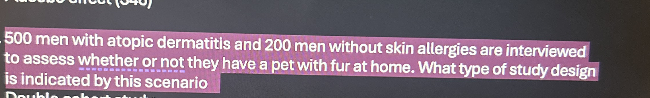 Solved 500 ﻿men with atopic dermatitis and 200 ﻿men without | Chegg.com