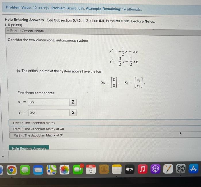 Solved Consider the two-dimensional autonomous system | Chegg.com