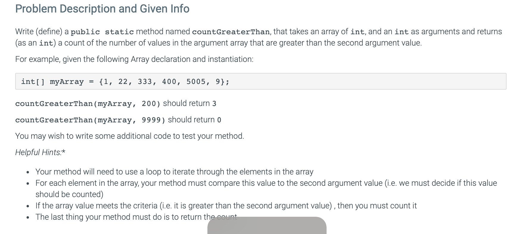 Solved Array Count Greater Than: Please solve/step by step | Chegg.com
