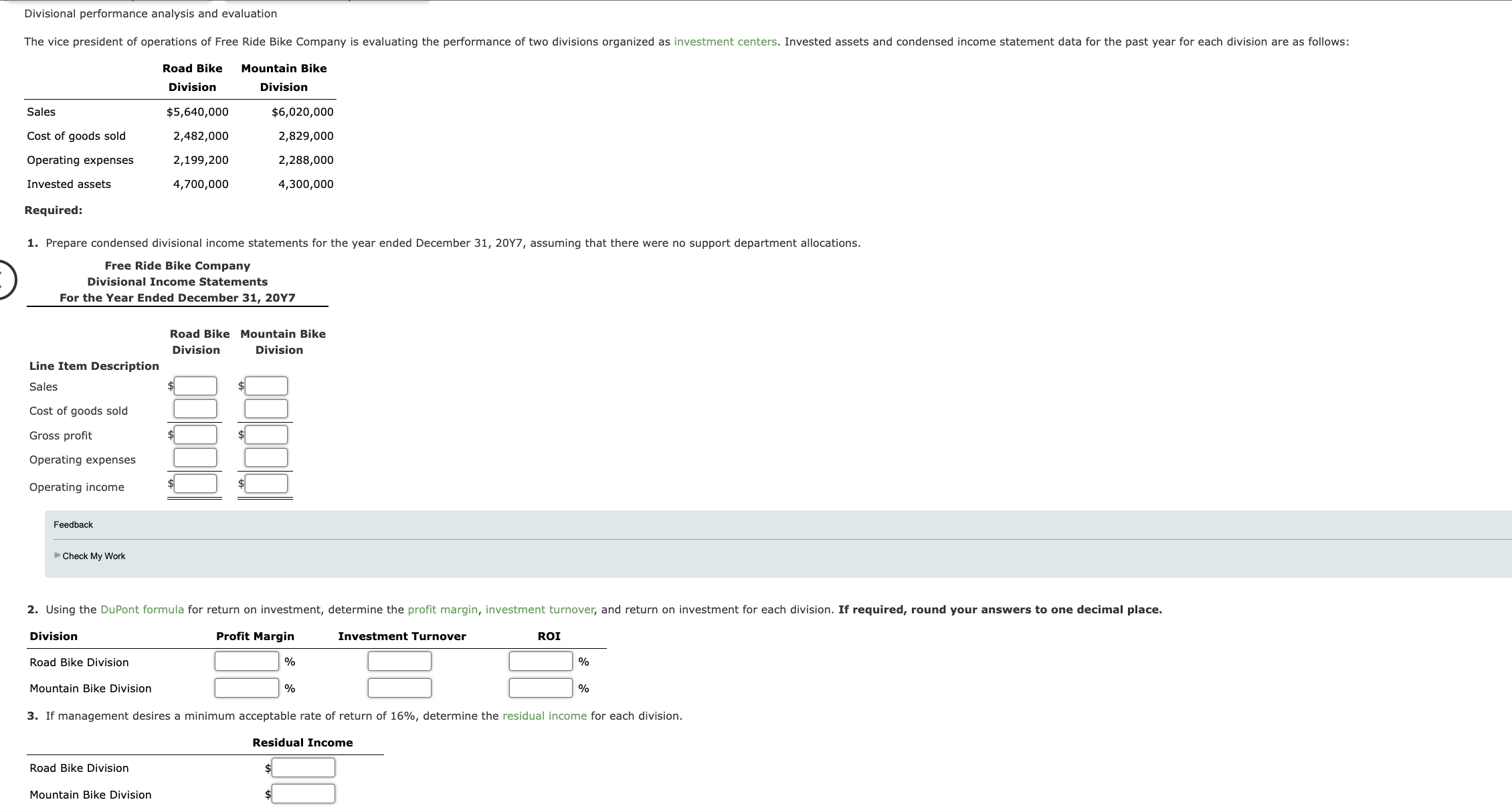Solved Divisional performance analysis and | Chegg.com