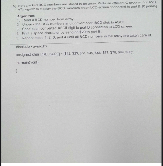 Solved b) ﻿Nine packed BCD numbers are stored in an array. | Chegg.com