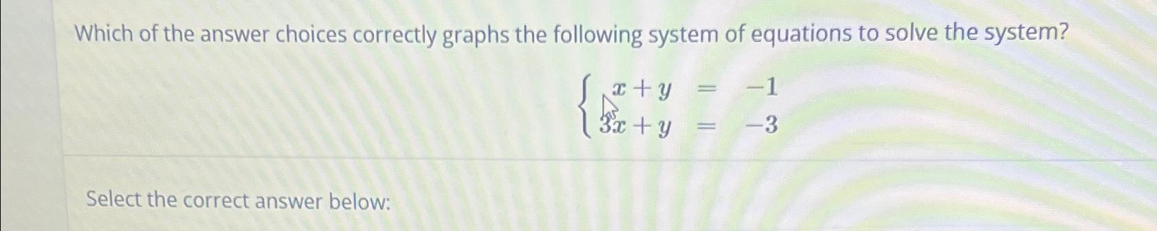 Solved Which of the answer choices correctly graphs the | Chegg.com