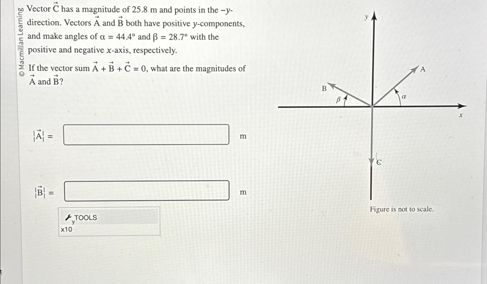 Solved bo Vector vec(C) ﻿has a magnitude of 25.8m ﻿and | Chegg.com