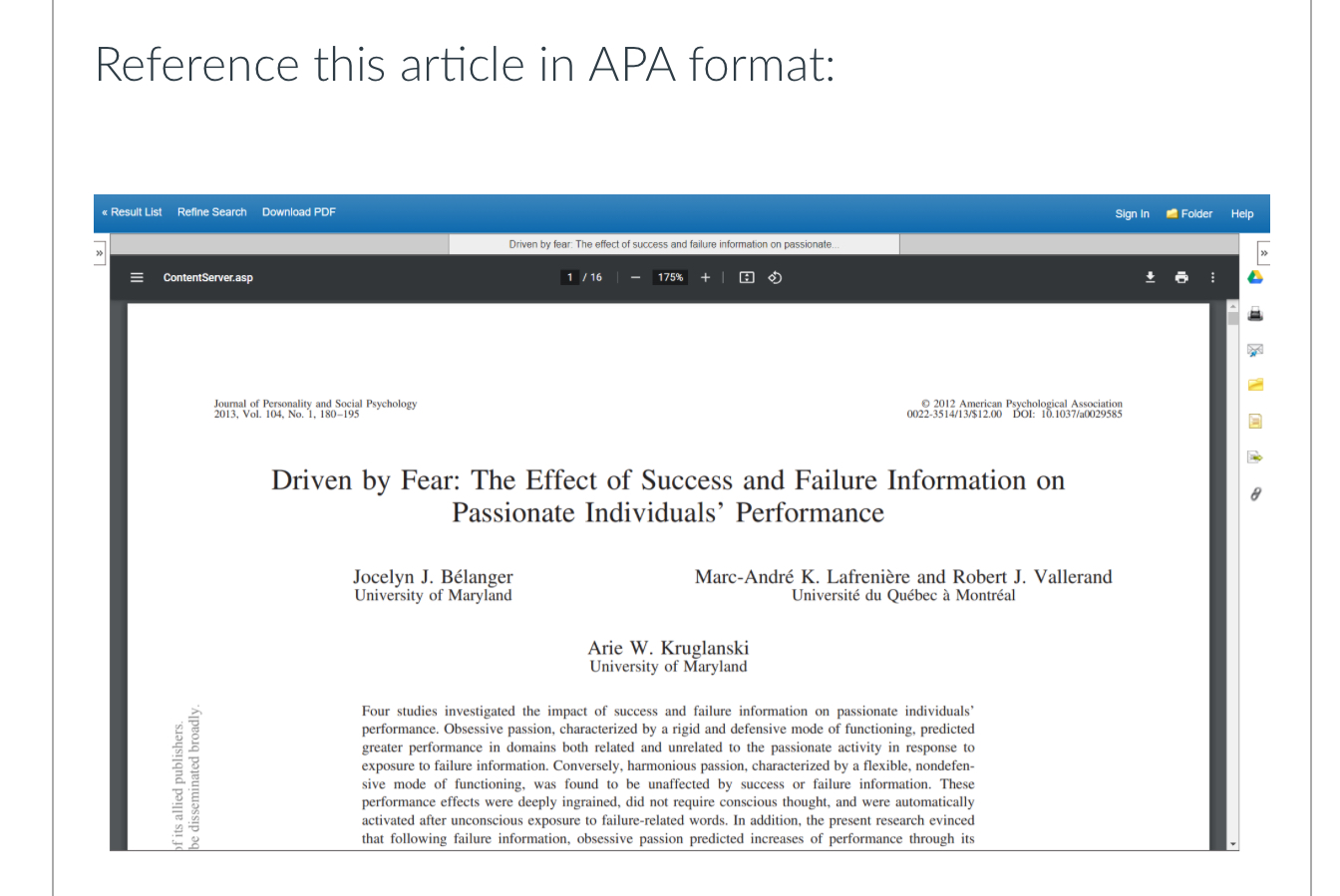 Solved Reference this article in APA format: | Chegg.com