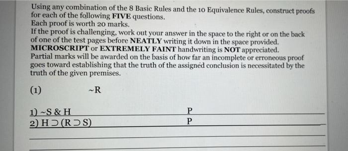 Solved Using any combination of the 8 Basic Rules and the 10 | Chegg.com