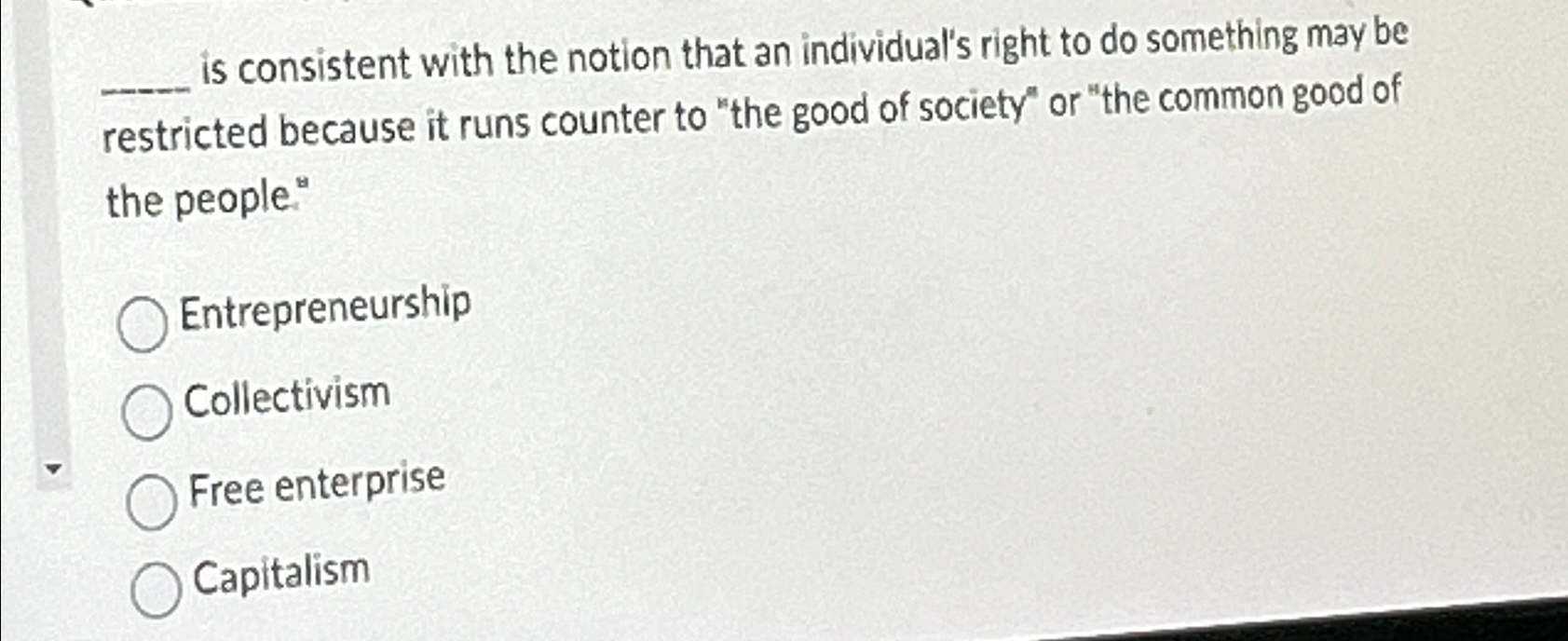 Solved is consistent with the notion that an individual's | Chegg.com