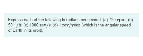 Solved Express each of the following in radians per second: | Chegg.com