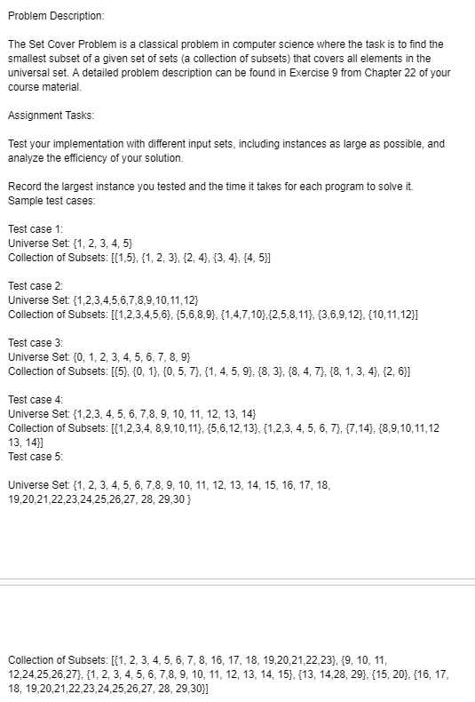 Solved Problem Description: Please do in PrologThe Set Cover | Chegg.com