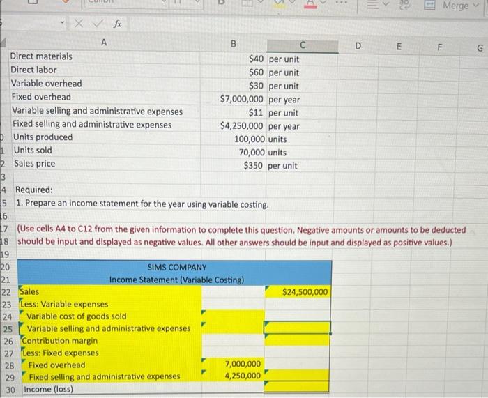 Solved (Use cells A4 to C12 from the given information to | Chegg.com