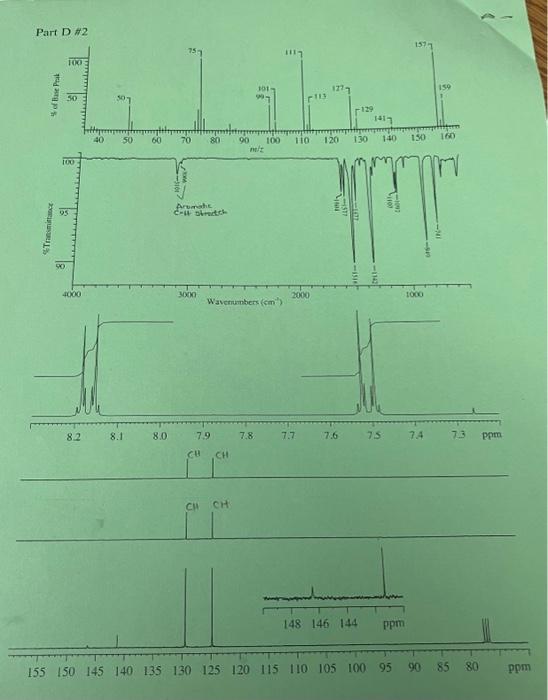Solved D) (10 pts) Provide a structure that is consistent | Chegg.com