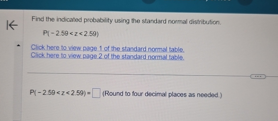 Solved Find the indicated probability using the standard | Chegg.com