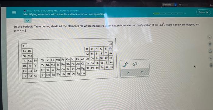 Solved In the Periodic Table below, shade all the elements | Chegg.com