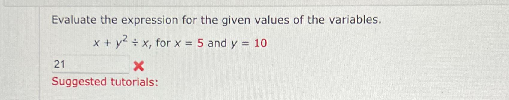 Solved Evaluate the expression for the given values of the | Chegg.com