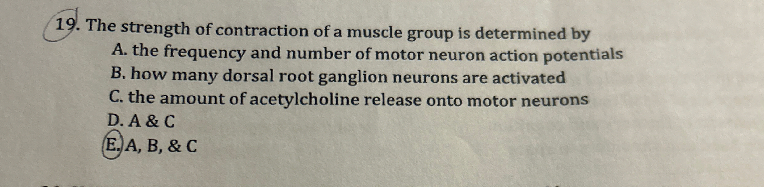 Solved The strength of contraction of a muscle group is | Chegg.com