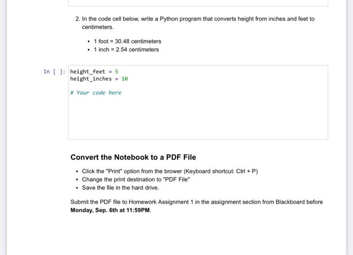 Solved 2. In the code cell below, write a Python program | Chegg.com