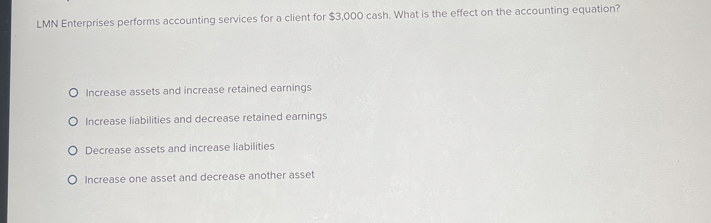 Solved LMN Enterprises performs accounting services for a | Chegg.com