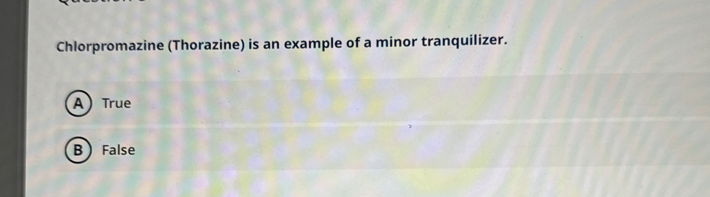 Solved Chlorpromazine (Thorazine) ﻿is an example of a minor | Chegg.com