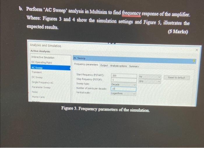 Solved Perform 'AC Sweep' analysis in Multisim to find | Chegg.com