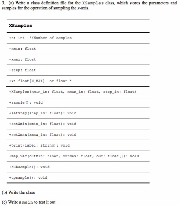 Solved 3 A Write A Class Definition File For The Samples 9027