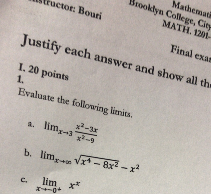 Solved Structor: Bouri Brooklyn College, City Mathemati | Chegg.com