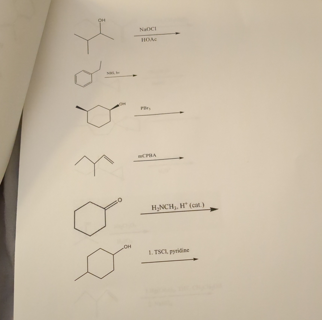 Solved draw all major products for the reactions below | Chegg.com