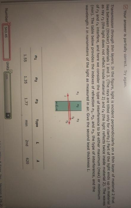 Solved Your answer is partially correct. Try again. | Chegg.com
