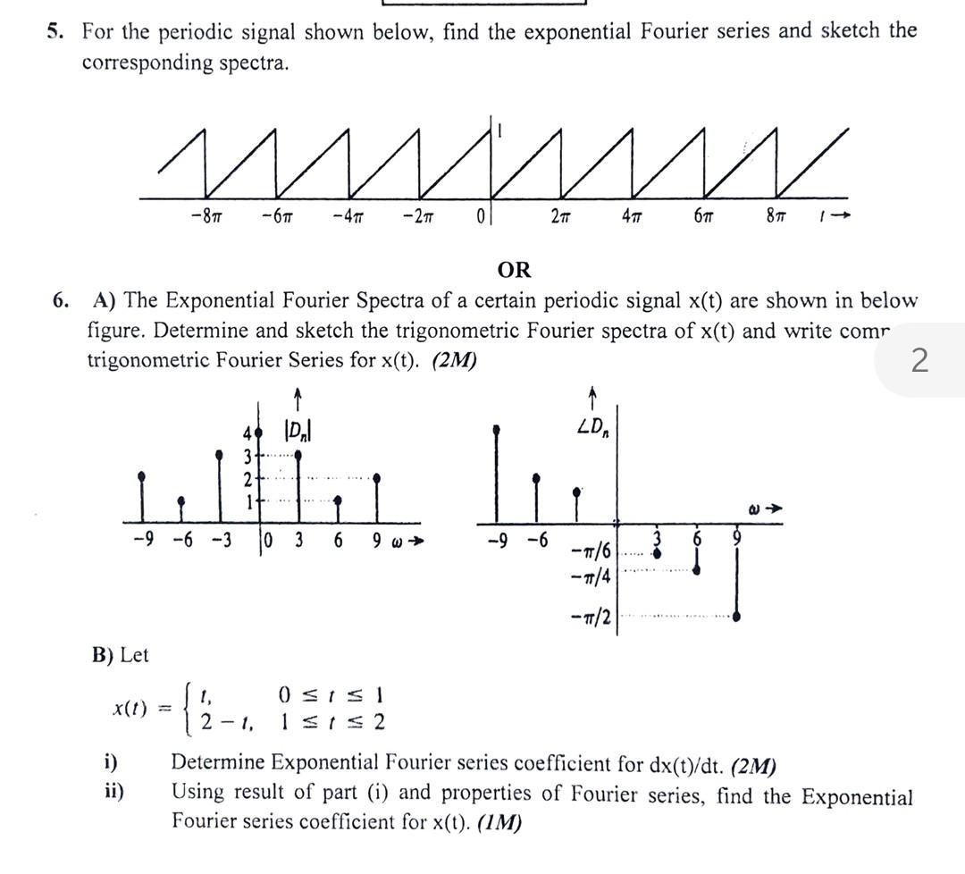 Solved 5. For the periodic signal shown below, find the | Chegg.com