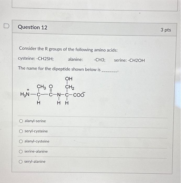Solved Question 12 Consider the R groups of the following | Chegg.com