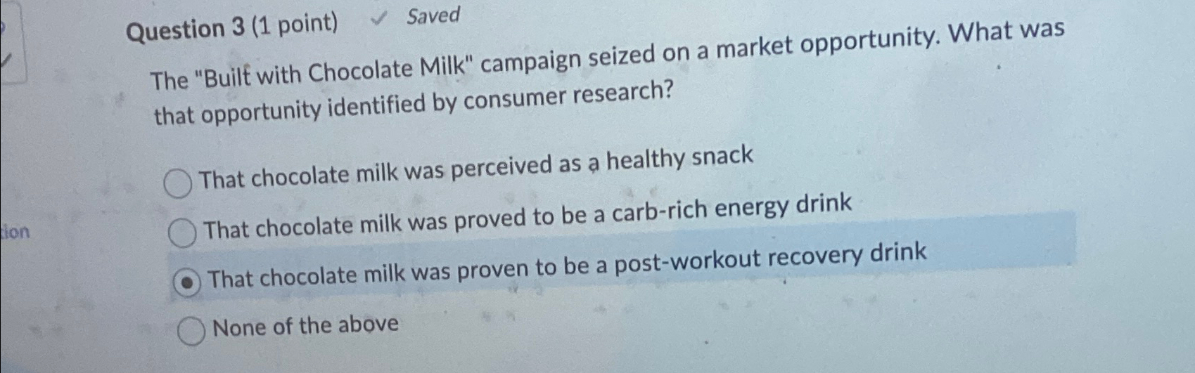 Question 3 (1 ﻿point) ﻿SavedThe "Built with | Chegg.com