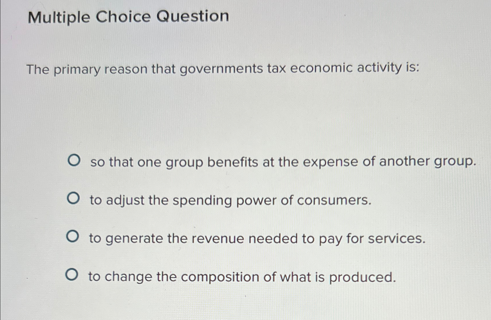 Solved Multiple Choice QuestionThe primary reason that | Chegg.com