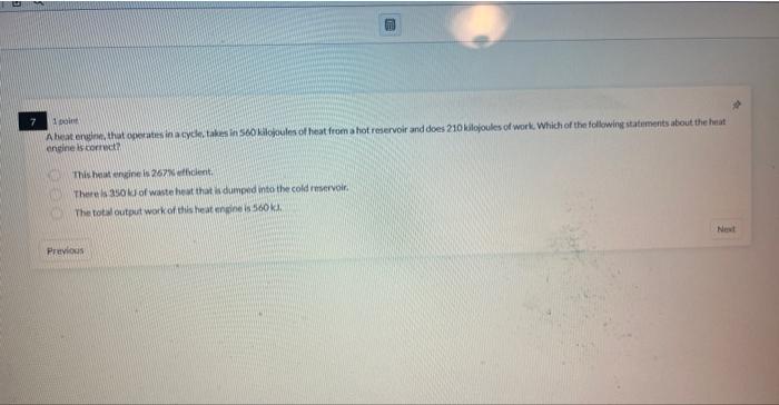 Solved A heat enegen, that operanes in a cycle, takes in swo | Chegg.com