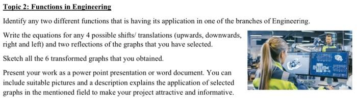 Solved Topic 2: Functions in Engineering Identify any two | Chegg.com