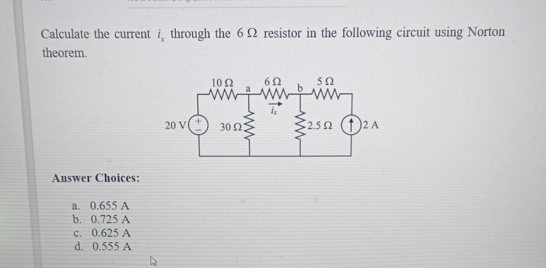 Solved Calculate the current ix through the 6Ω resistor in | Chegg.com