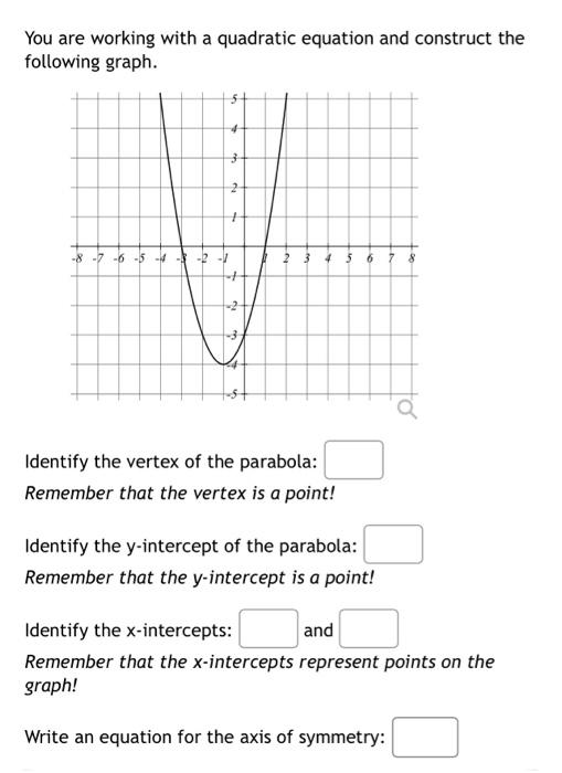 Solved You are working with a quadratic equation and | Chegg.com
