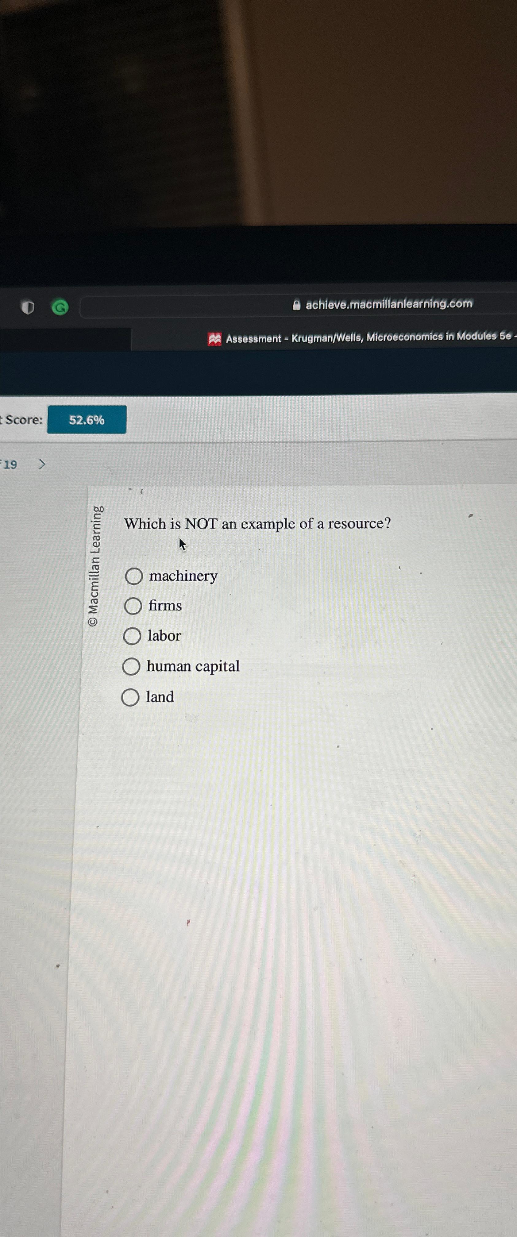 Solved achieve.macmillanlearning.comAssessment - | Chegg.com